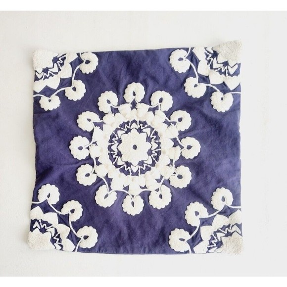 Pottery Barn | Accents | Pottery Barn Pom Pom Medallion Embroidered ...